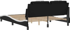Rám postele Viana bez matrace černý a bílý 160 x 200 cm umělá kůže 3208108
