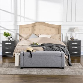 Moderní noční stolek HOMCOM, set 2 kusů se 3 zásuvkami do ložnice a obývacího pokoje z MDF, 40x36x56cm, šedý
