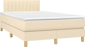 Box spring postel s matrací a LED krémová 120 x 200 cm textil 3133866