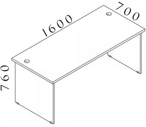 Stůl Visio LUX 160 x 70 cm