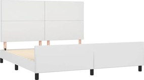 Rám postele s čelem bílý 180x200 cm umělá kůže 3125464