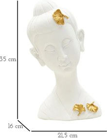 Dekorace na stůl Buddha A 21 cm bílá/zlatá
