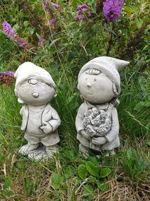 Pierre design Zahradní betonová dekorace - Trpaslíci Anča a Honzík