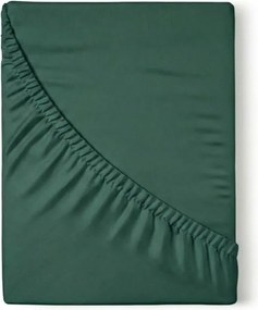 Kvalitex Saténové prostěradlo s gumou tmavě zelená, 80 x 200 cm