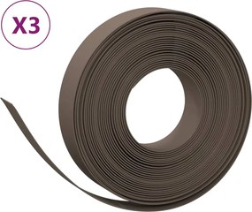 Travní lemy 3 ks hnědé 10 m 10 cm polyethylen 3155437