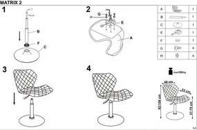 MATRIX 2 křeslo bílo - černé