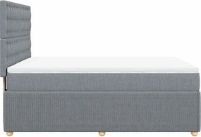 Box spring postel s matrací světle šedá 140 x 190 cm textil 3294365