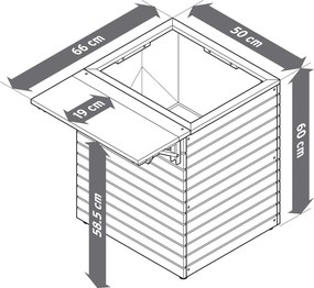 Tchibo - Truhlík se skládacím stolkem »Tinus« - barva: hnědá