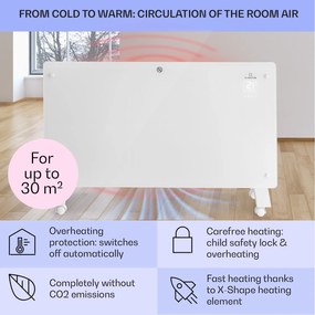 Klarstein Bansin Crystal Smart, konvektor, 1500 W, 5 - 50 °C, ovládání pomocí aplikace