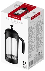 Konvice na kávu nebo čaj se sítkem Florina 1000 ml černá pro tzv. French press