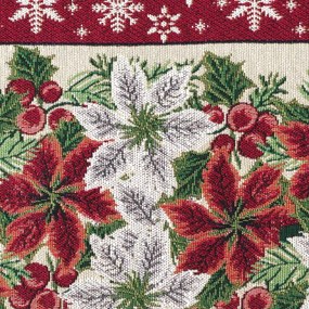 SCANquilt prostírání MOTIV vánoční hvězda bordura červenobéžová běhoun delší strana 100-170 cm