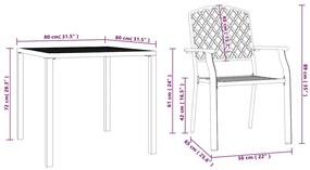vidaXL Marketos Zahradní židle 4 ks mřížkový design ocel antracitové