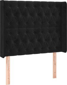 Box spring postel s matrací a LED černá 90x190 cm samet 3139717