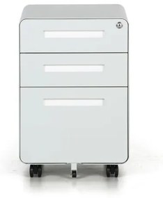 Kancelářský mobilní kontejner, 3 zásuvky, světle šedý