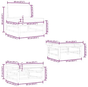 vidaXL Marketos 3dílná zahradní sedací souprava krémově bílé podušky bambus