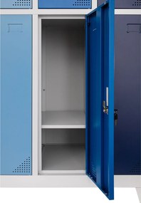 Kovová šatní skříň na oblečení Oxford Blue
