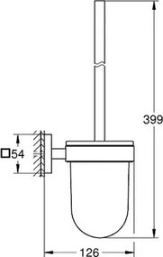 Grohe QuickFix Start Cube - WC štětka nástěnná s držákem sklo/superste