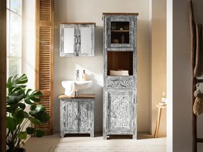 furniture-nabytek.cz - Masivní koupelnová sada Santoro, šedá, Holz - Mango, povrchová úprava 3dílná