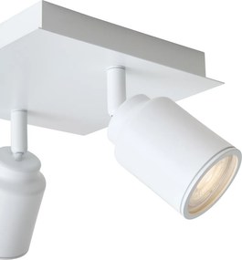 Moderní koupelnové bodové svítidlo bílé čtvercové 2-světelné IP44 - Ducha