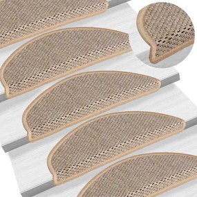 Samolepící nášlapy na schody vzhled sisal 15 ks 65x21x4 cm 326880
