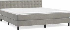 Box spring postel s matrací světle šedá 160x200 cm samet 3141551