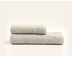 Světle béžové bavlněné ručníky a osušky v sadě 2 ks - Foutastic