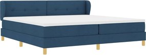 Postel s boxspringem s čelo Modrá 200 x 200 cm textil 3340240