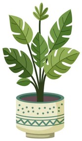 Ilustrace Monstera plant in a pot, Yuliia Sydorova, (40 x 40 cm)