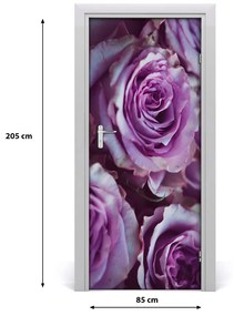 Samolepící fototapeta na dveře Fialové růže 85x205 cm