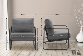 Relaxační křeslo Manea látka – tmavě šedá