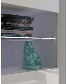 Obývací stěna CALABRINI b | 195 cm | 4 díly E | bílá lesk