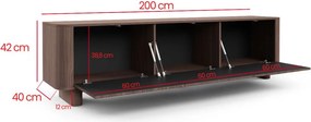 TV stolek Trenza 200 cm na nožkách ořech lincoln