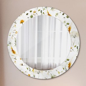 Kulaté dekorativní zrcadlo na zeď Polní květiny fi 60 cm