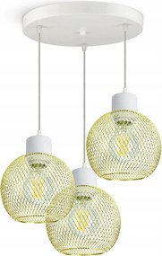 Závěsné Stropní Svítidlo Lustr Gold Globe 488-EZ3 Led 3xE27 Led Nastavitelné