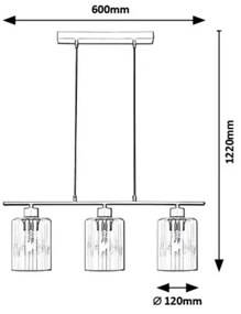 Rabalux - Lustr na lanku 3xE27/40W/230V
