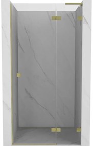 Mexen Lunar L sprchové dveře otevírací pravé 80 cm, transparentní, zlaté kartáčované - 834L-080-000-55-00-P