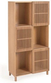 Knihovna v dekoru dubu s posuvnými dveřmi v přírodní barvě 85x170 cm Beyla – Kave Home