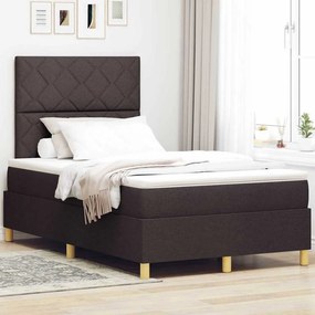 Postel s boxspringem s čelo Tmavě hnědá 120 x 200 cm textil 3339689
