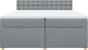 Box spring postel s matrací světle šedá 200 x 200 cm textil 3286801