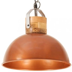 Závěsná lampa 32 cm kov / mangovník Dekorhome Měděná