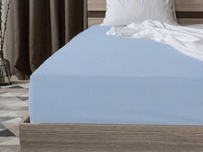 Bavlněné prostěradlo s gumou STANDARD 90 x 200 cm světle modré
