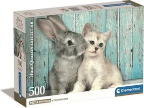Clementoni PUZZLE Koťě a králíček / 500 dílků / od 10 let