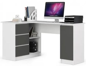 Počítačový stůl B20 levá - bílá/grafit