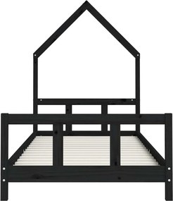 vidaXL Dětská postel 90 x 190 cm masivní borové dřevo [834563] Barva: Černá