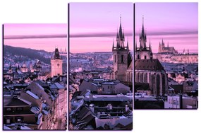 Obraz na plátně - Panoramatický pohled na starú Prahu 1256VD (135x90 cm)