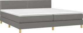 Box spring postel s matrací tmavě šedá 200x200 cm textil 3140562