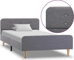 Rám postele světle šedý textil 100 x 200 cm 284901