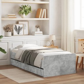Rám postele se zásuvkami betonově šedý 100 x 200 cm 3207367