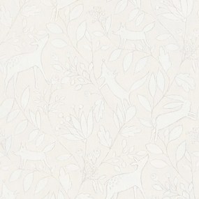 Krémová vliesová dětská tapeta s lesními zvířátky 220790, Doodleedo, BN Walls