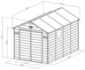 Zahradní domek G21 Boston 882 - 241 x 366 cm, plastový, šedý